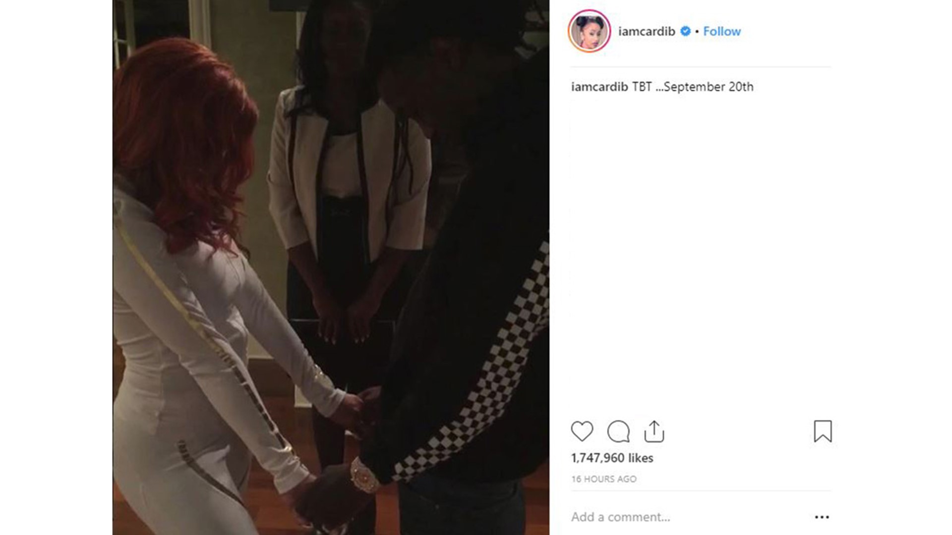 Cardi B shares first-ever photo of wedding to Offset on their one-year ...