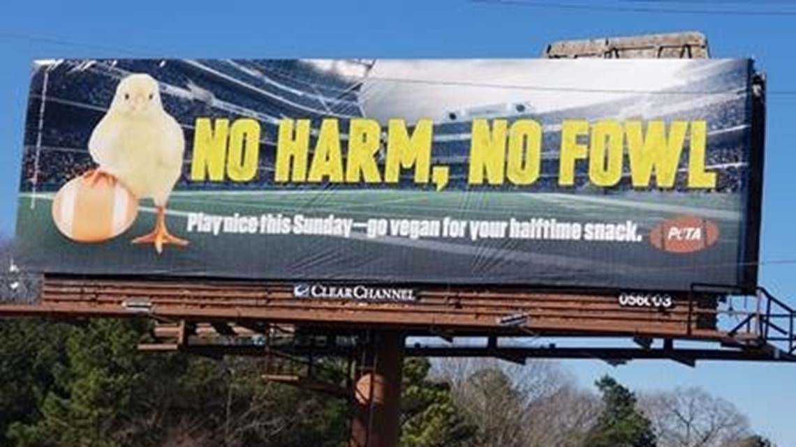 PETA posts pro-vegan Super Bowl billboard next to Atlanta fried chicken ...