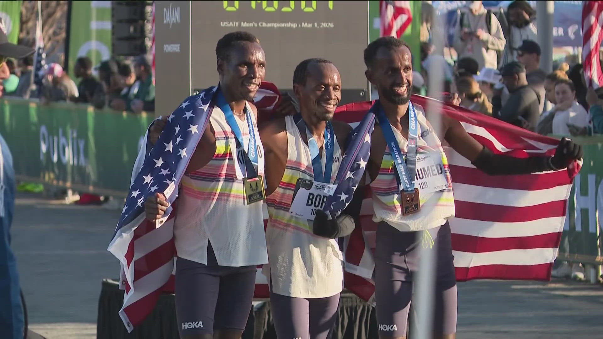 Big finish at Publix Atlanta Half Marathon in Atlanta, including ...
