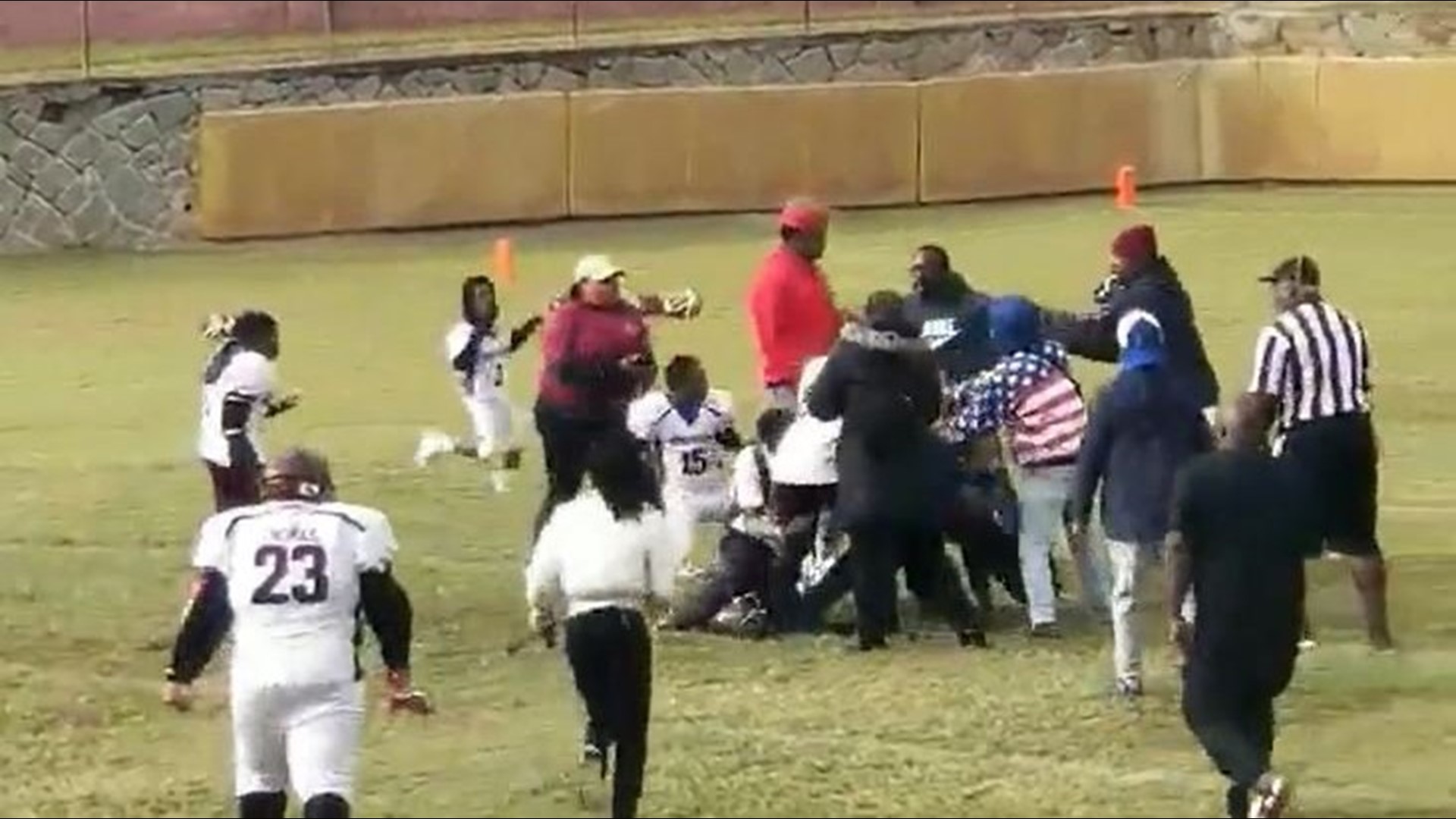 Video shows youth football brawl involving parents, players | 11alive.com