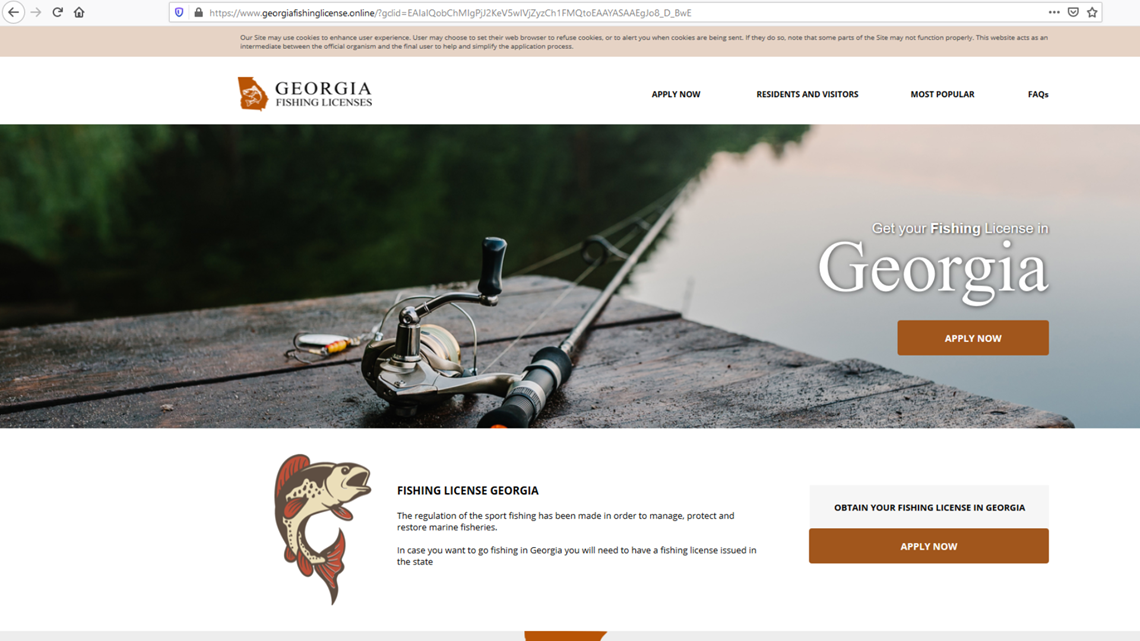 Georgia fishing license fake site using Google Ads to phish | 11alive.com