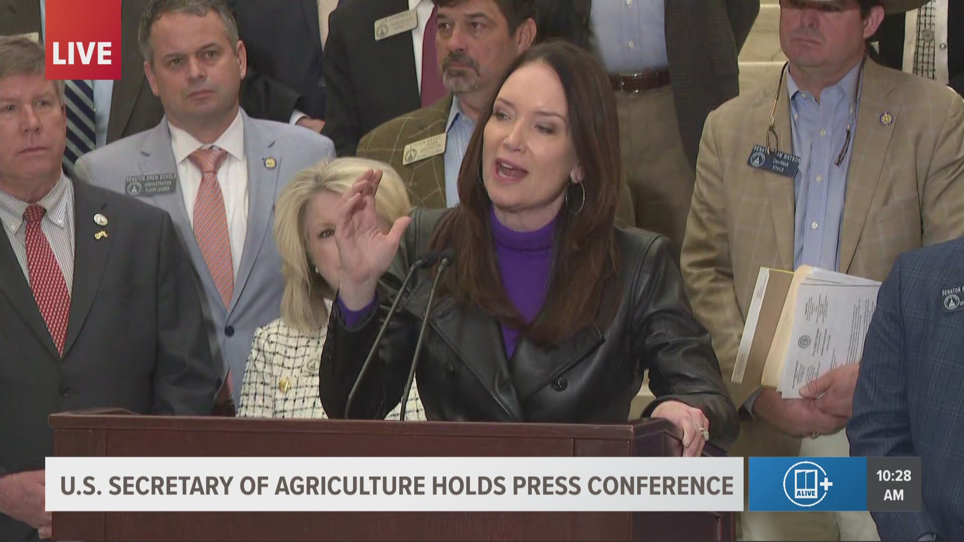 U.S. Agriculture Secretary holds press conference at GA capitol | Full ...