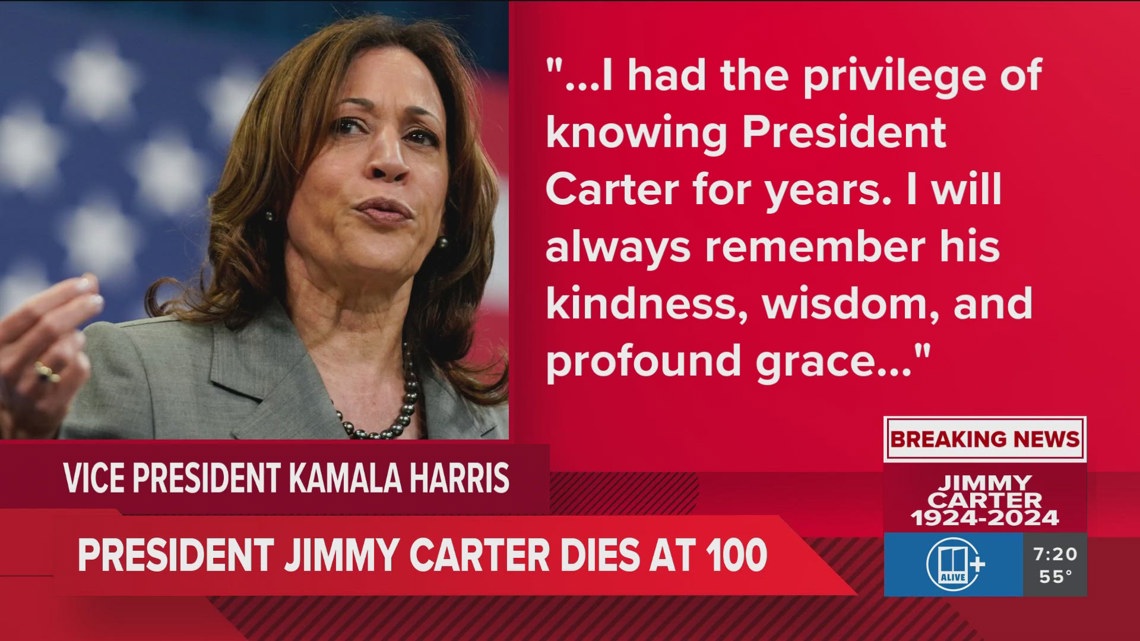 Vice President Kamala Harris releases statement on Jimmy Carter's death ...