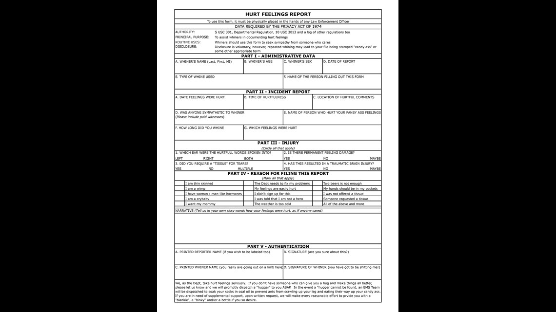 Oops: School emails 'Hurt Feelings Report' that makes fun of whiners ...