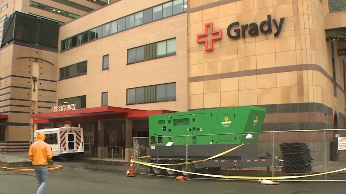 Grady Hospital flooding: Governor Brian Kemp tours damage | 11alive.com