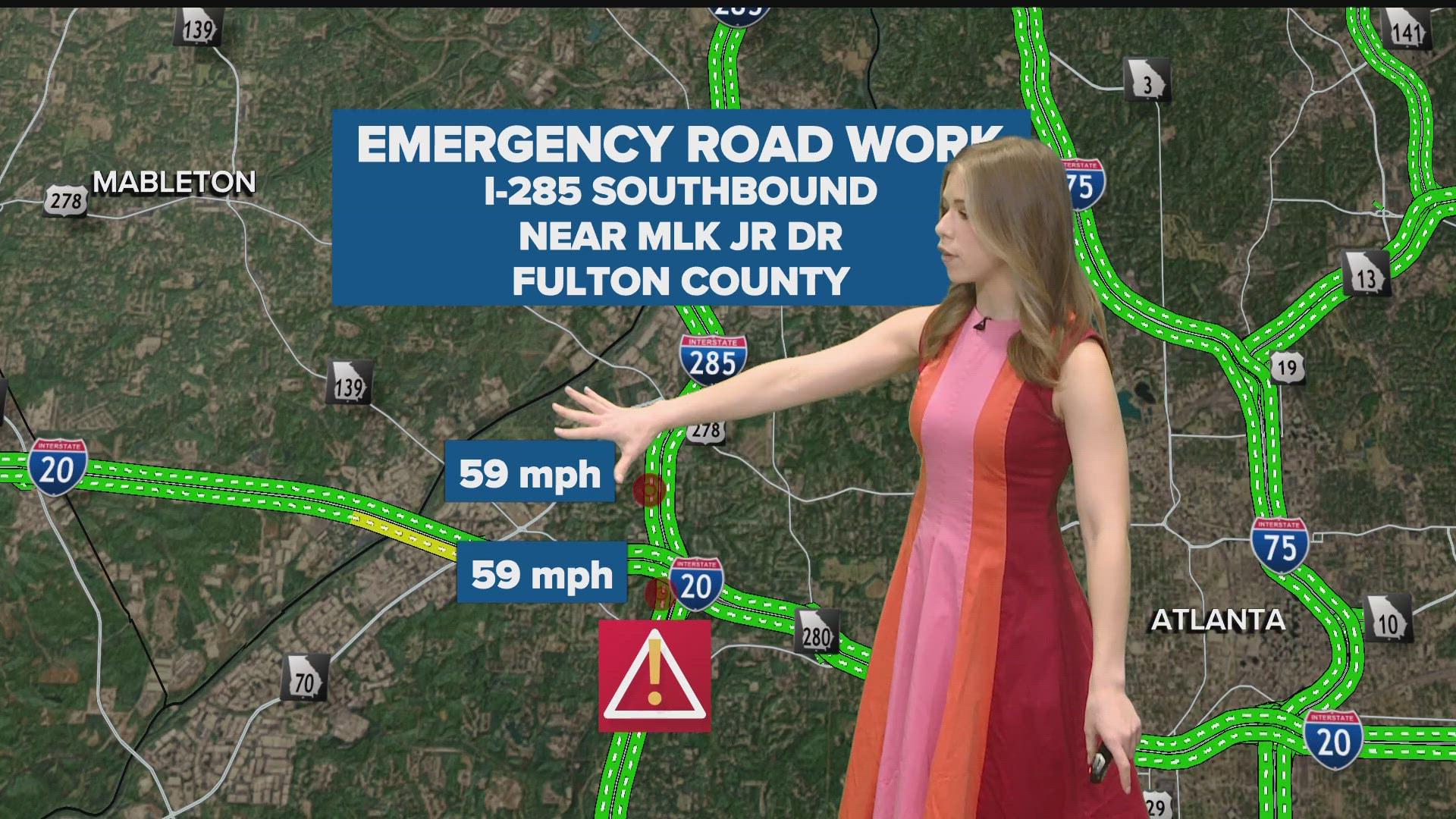 Traffic Alert: GDOT officials say I-285 SB repairs in west Atlanta ...