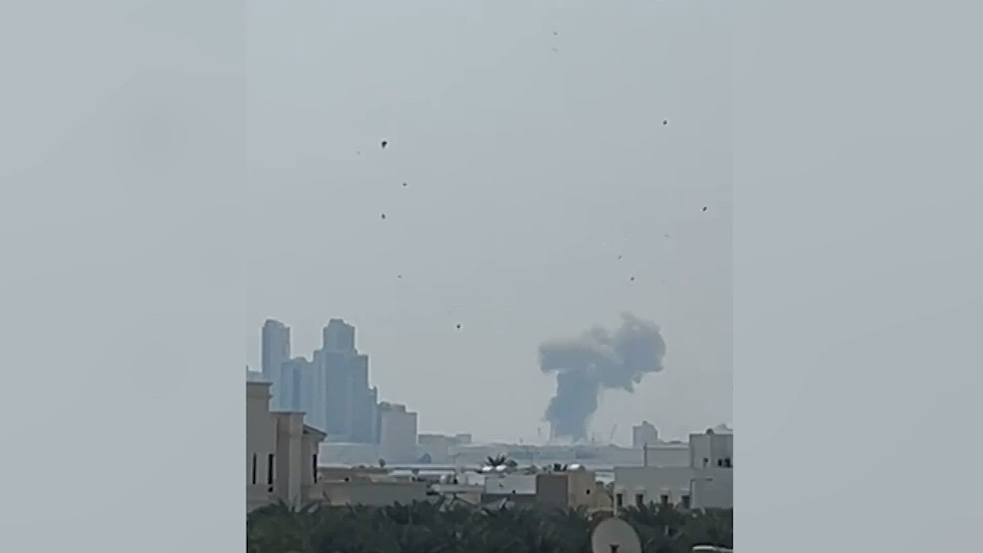 Smoke rises in Bahrain as Iran targets a U.S. military base in the ...