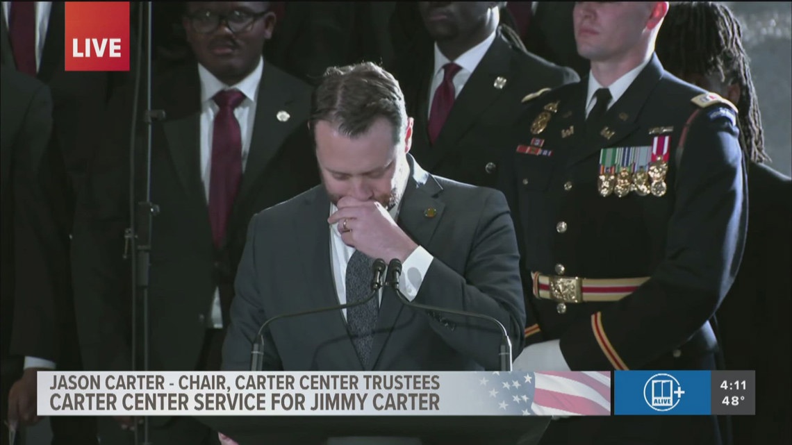Jimmy Carter's grandson Jason Carter gives emotional speech at the ...
