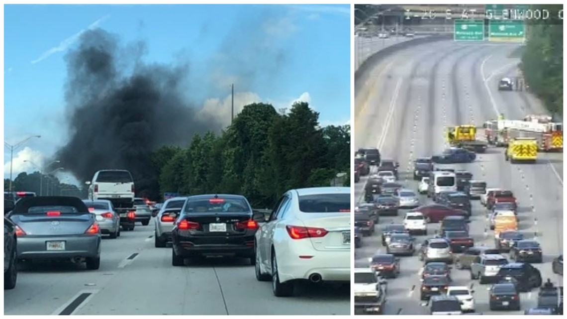 I-20 traffic: Car fire extinguished, lanes clearing near Moreland ...
