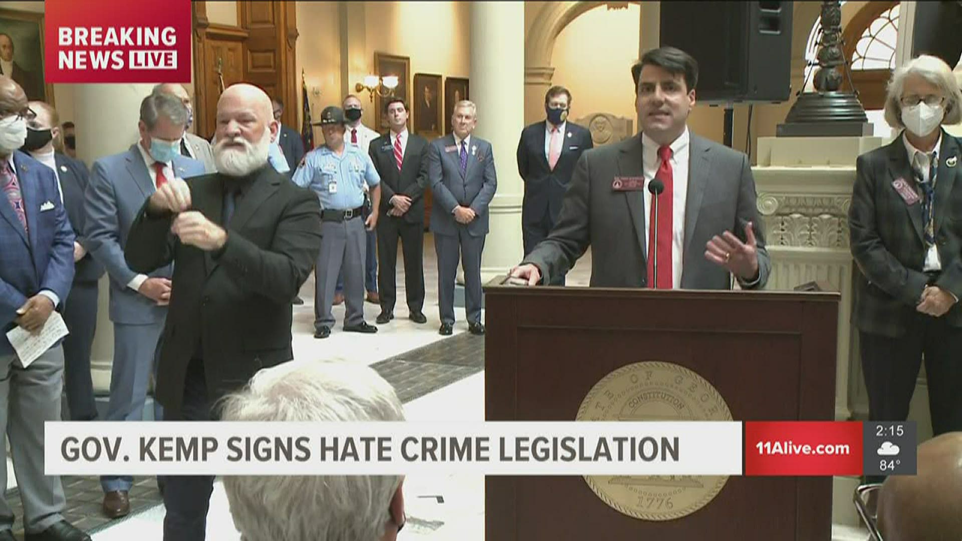 Rep. Chuck Efstration full remarks before signing Georgia hate crimes ...