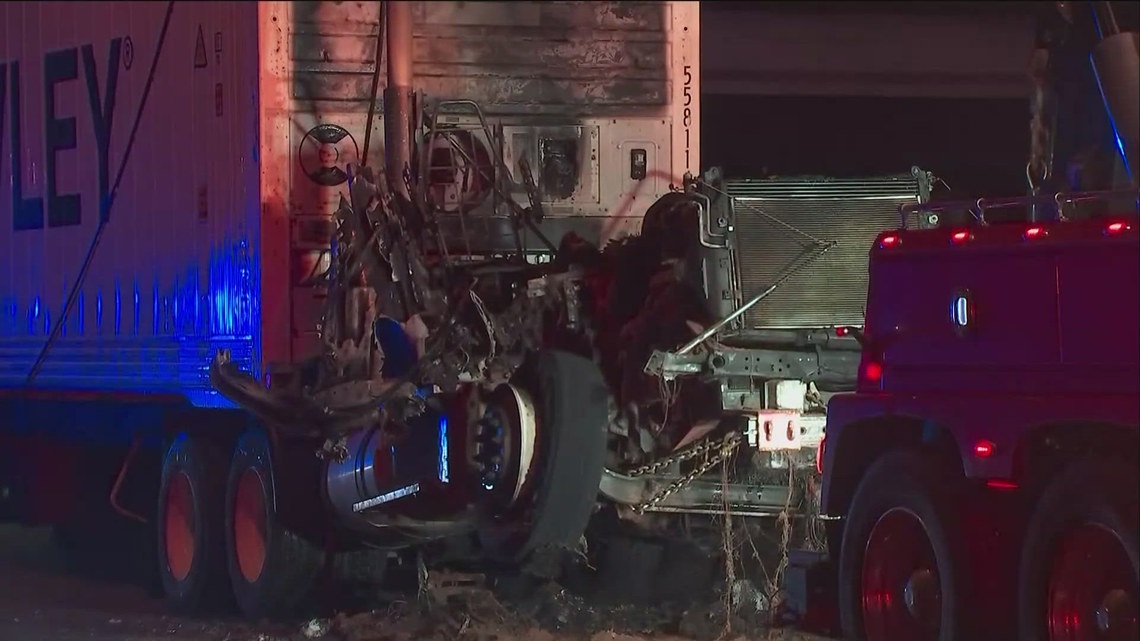 Cab of tractor trailer burned completely following crash on I-20 ...