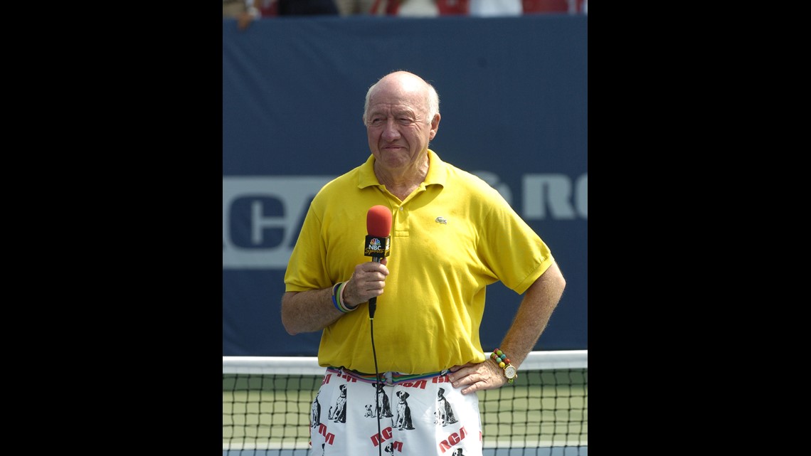 Tennis journalist Bud Collins, the face of NBC's Breakfast at Wimbledon ...