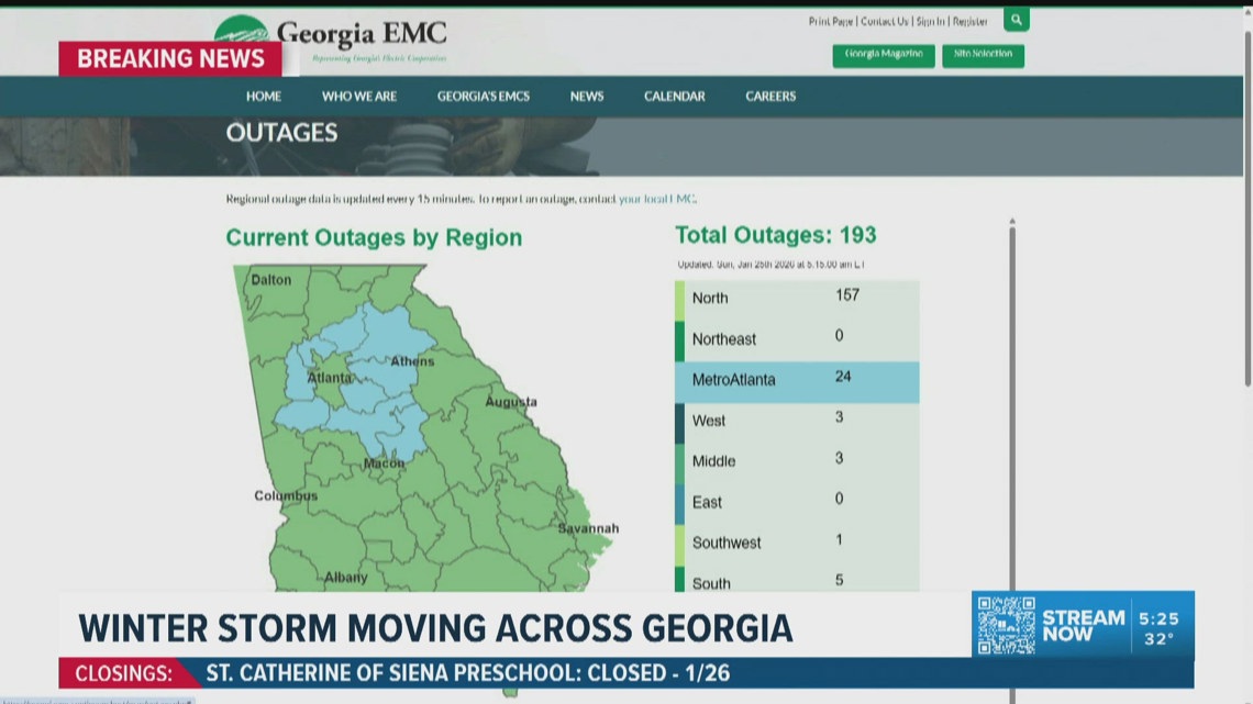 Tracking power outage situation in Georgia amid ice storm | 11alive.com