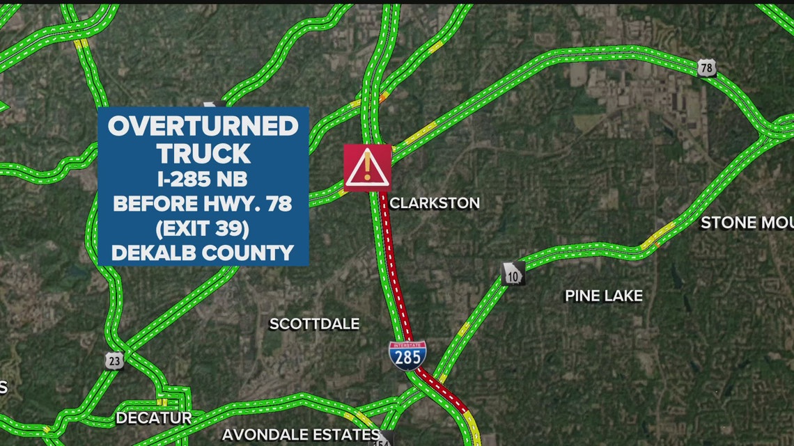 Traffic Alert: Lanes reopening on I-285 NB in DeKalb County after crash ...