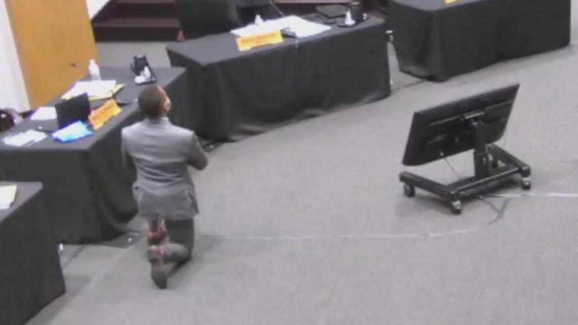 Cobb School Board Jaha Howard kneels, protests Kevil Wingo death ...