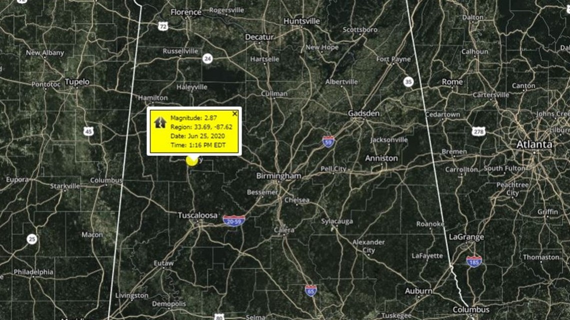 Earthquake near Birmingham Alabama, USGS says | 11alive.com