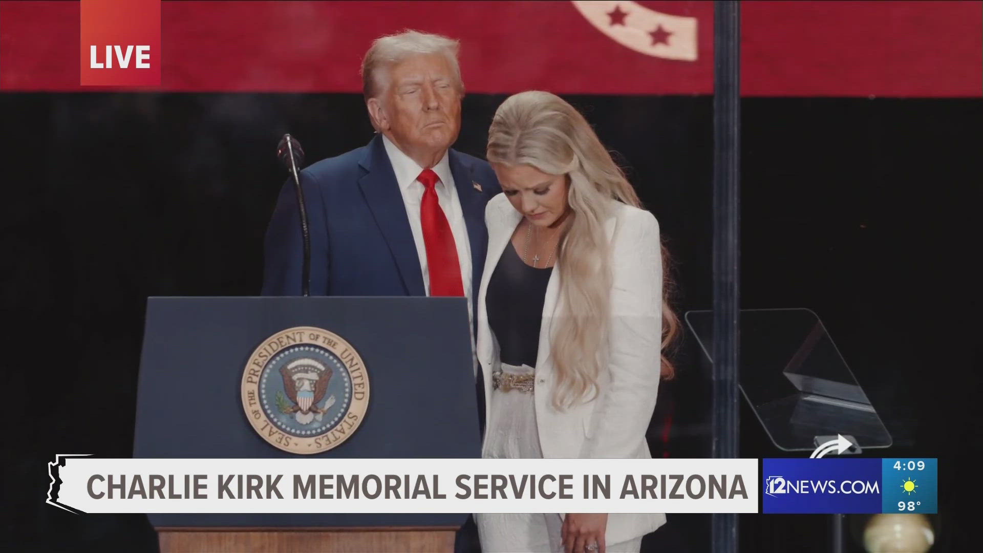 Donald Trump remembers Charlie Kirk in emotional memorial service | 11alive.com