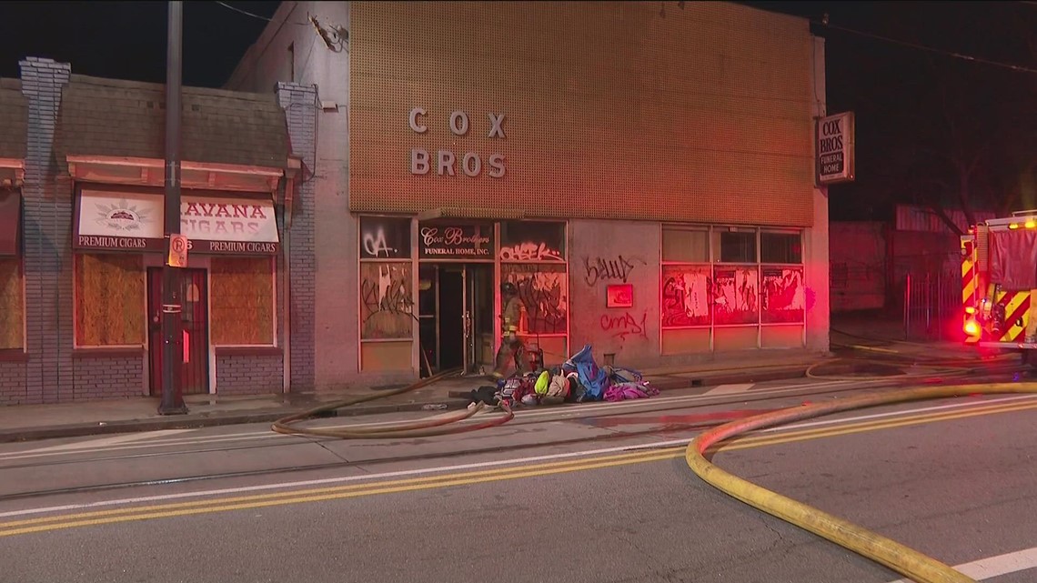 Fire rips through historic Cox Brothers Funeral Home | 11alive.com