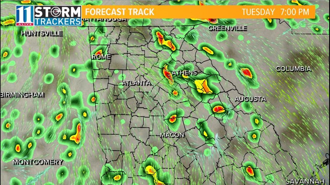 SEVERE WEATHER TIMELINE | What to expect on Tuesday | 11alive.com