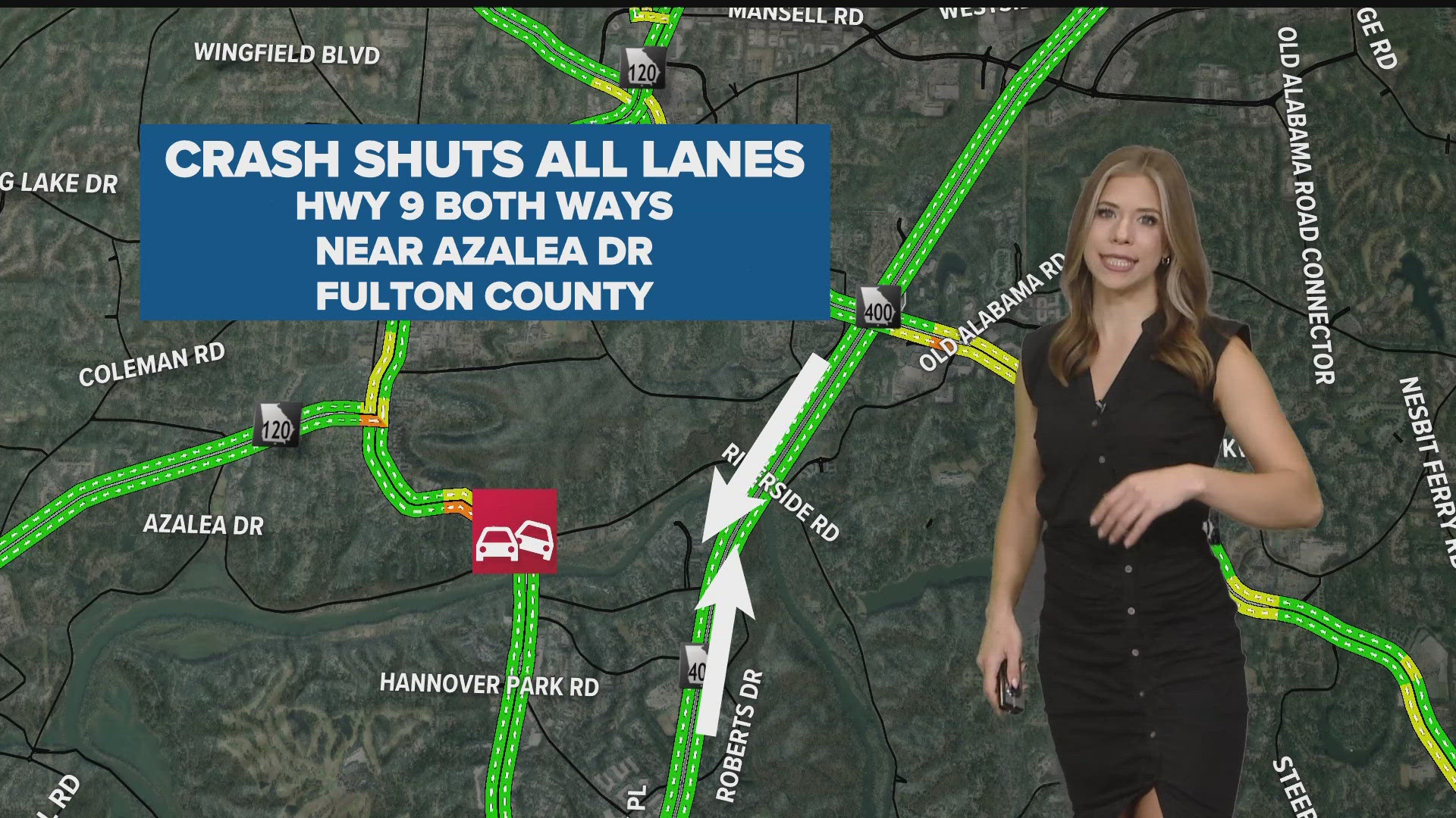 Crash closes multiple lanes, causes major backup on I-85 North at Jimmy Carter | 11alive.com