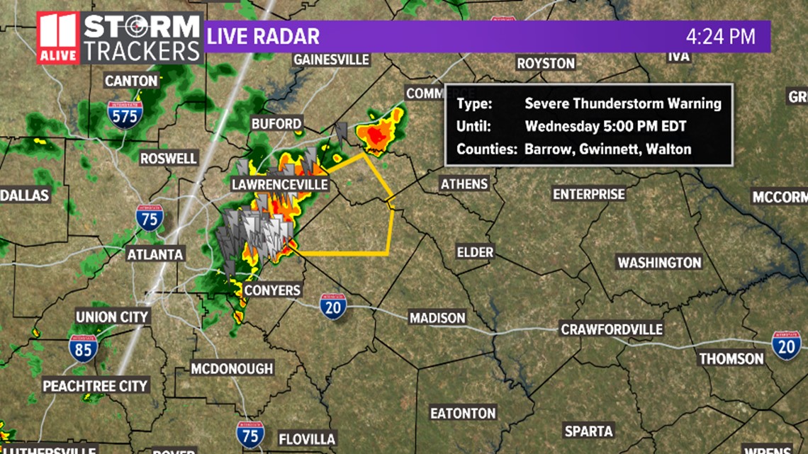Severe Thunderstorm Warnings issued for several metro Atlanta counties ...