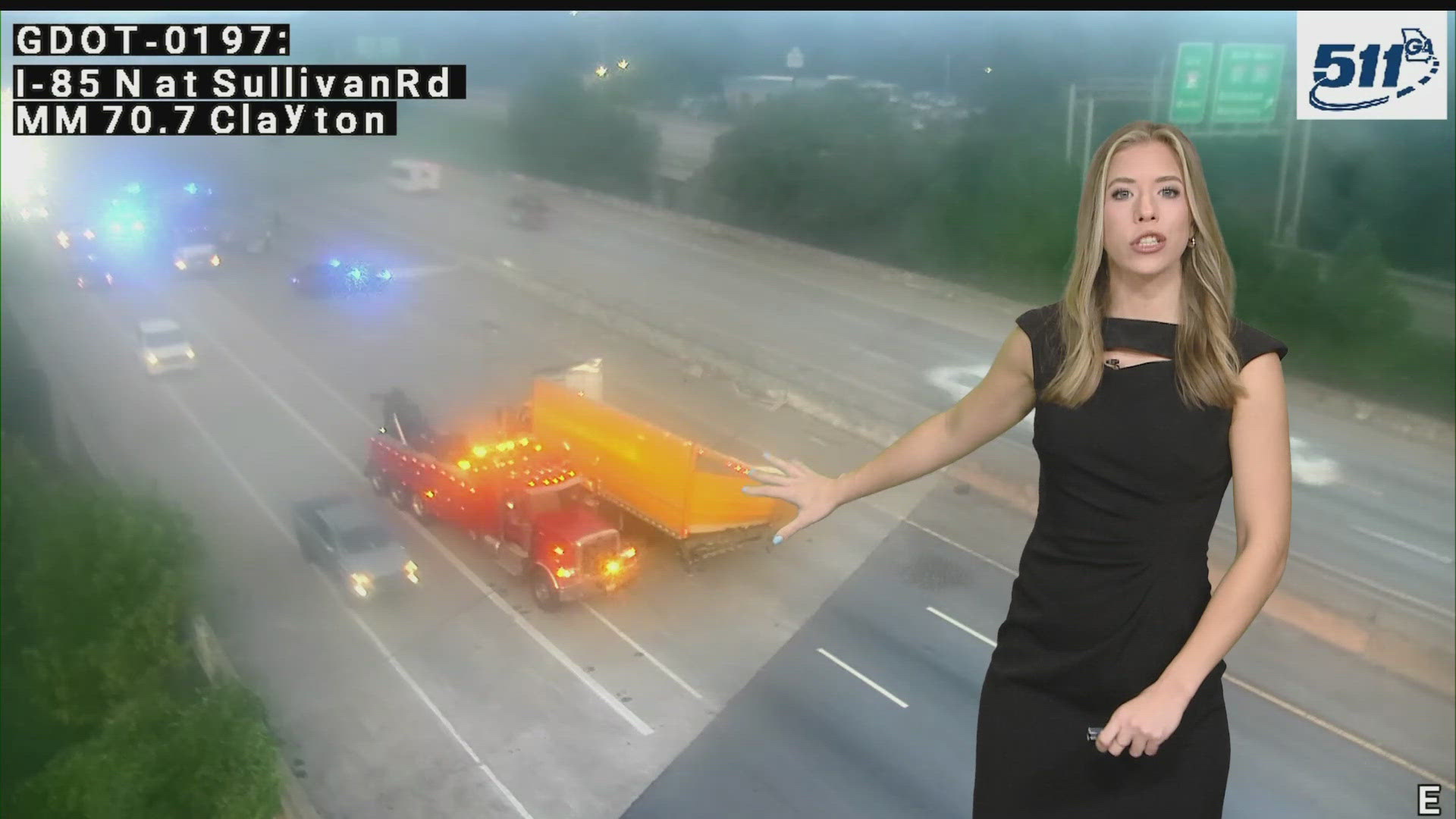 Tractor trailer crash closes multiple lanes on I-85 North near Atlanta ...