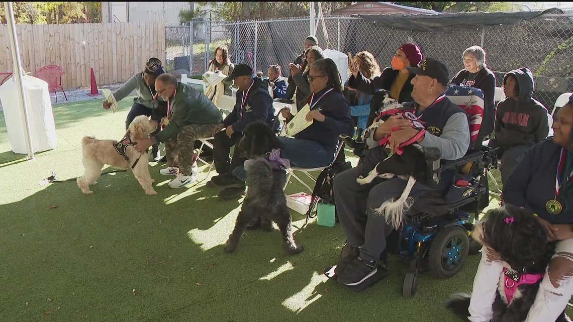 'You're living your life': Veterans receive service dogs from Top Dogg ...