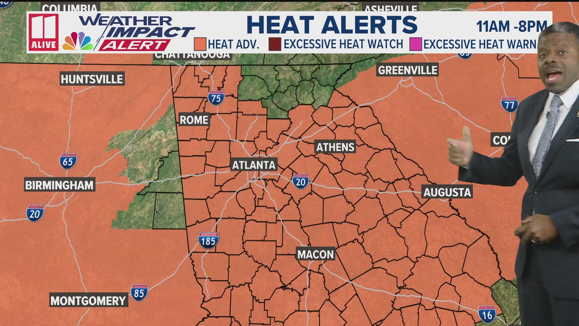 Weather Impact Alert | Several counties under heat advisory 11 a.m. - 8 ...