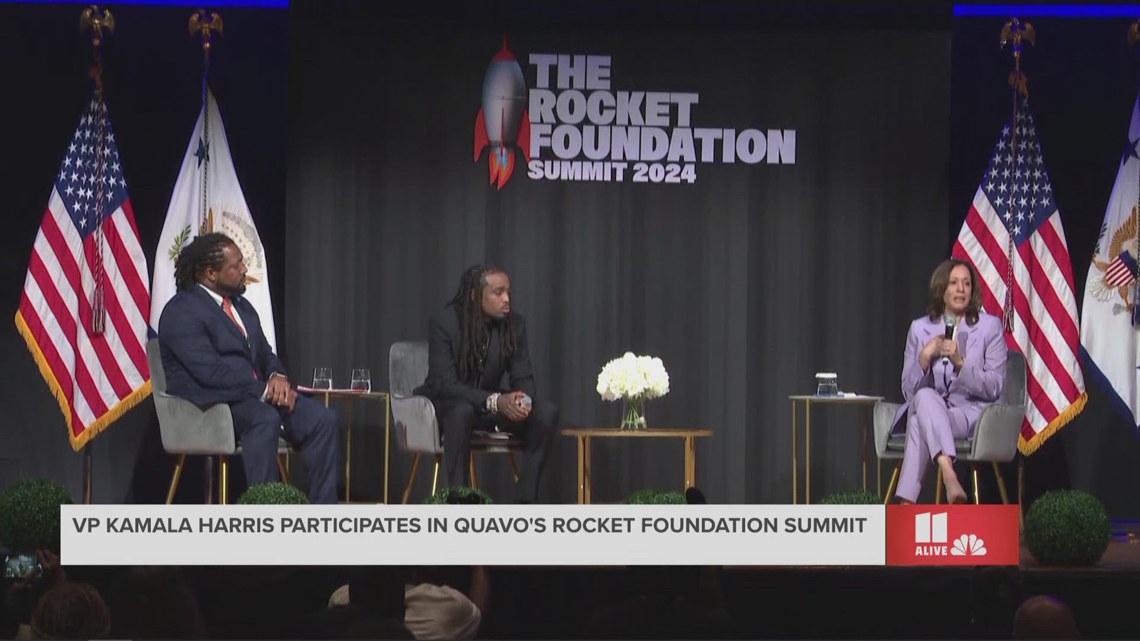 Quavo and VP Harris take the stage at Rocket Foundation Summit ...