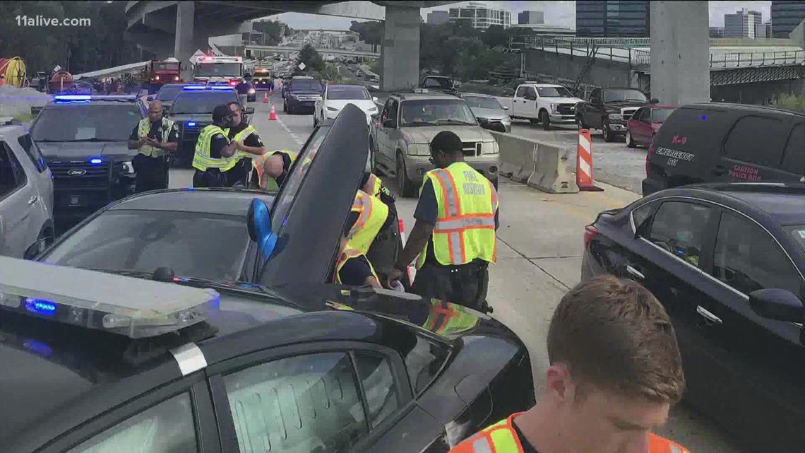 Police chase ends in crash on Georgia 400 South at I-285 | 11alive.com
