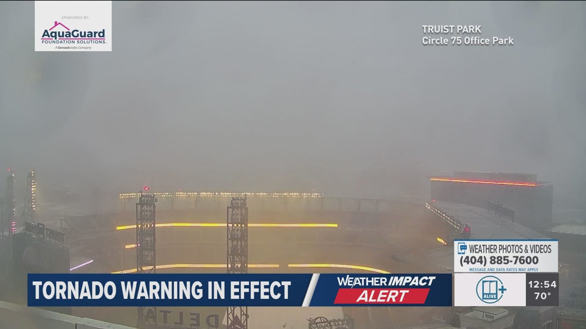 Heavy rain spotted at Truist Park amid strong storms Monday | 11alive.com