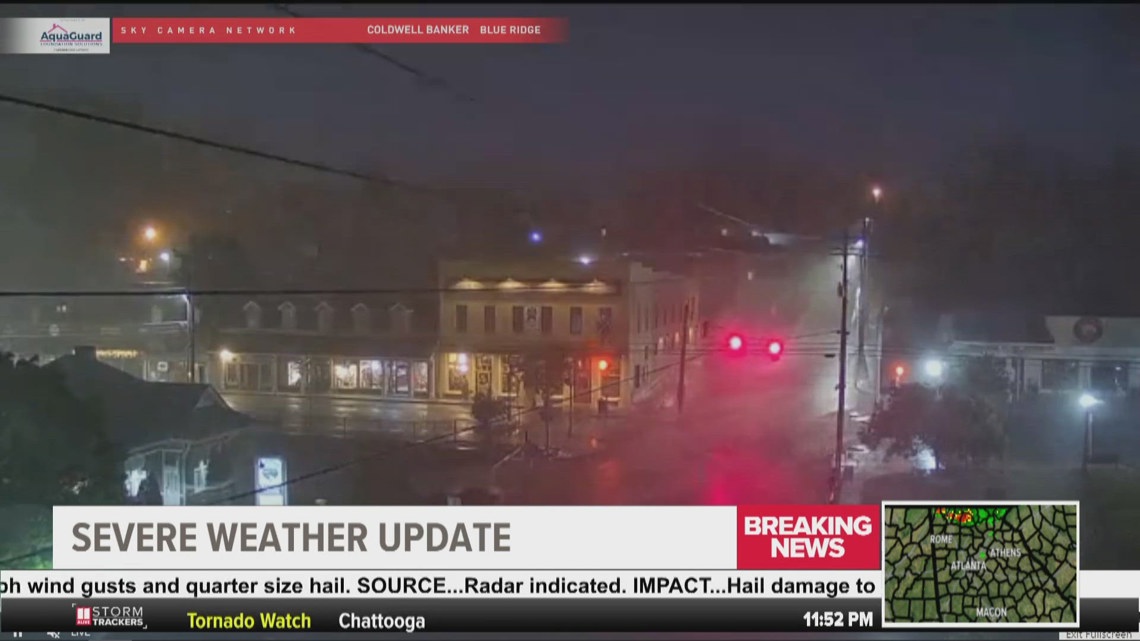 Constant lightning strikes in Blue Ridge as severe thunderstorms move ...