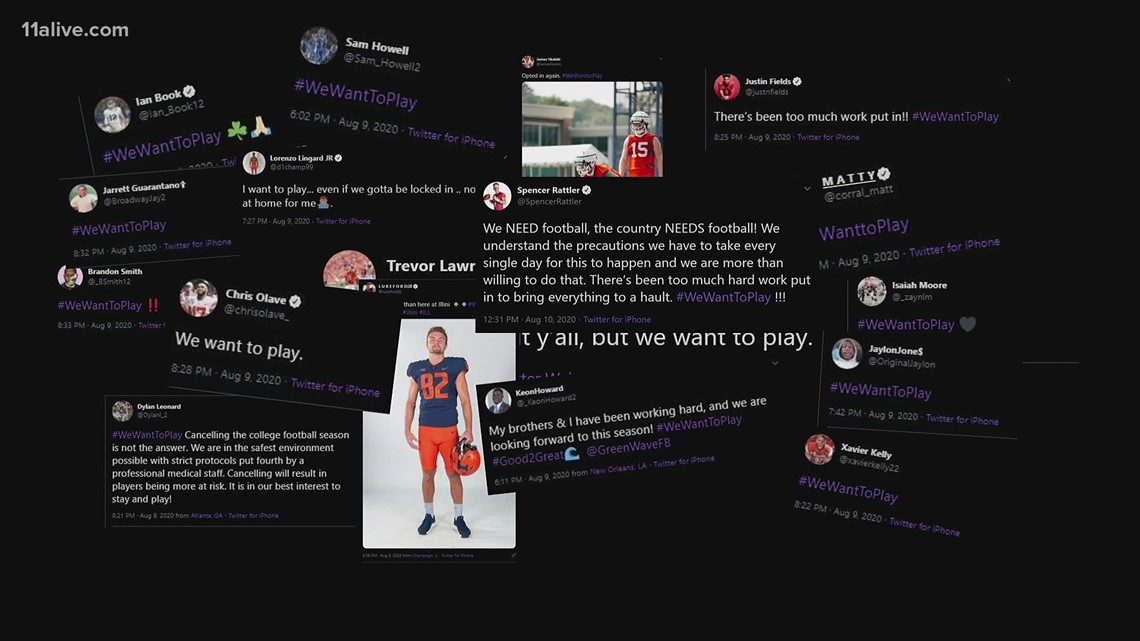 College football players tweet #WeWantToPlay | 11alive.com