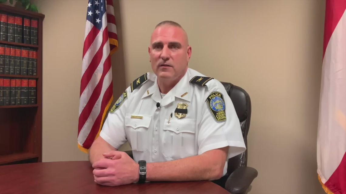 Henry Co. Police Chief Amerman officially announces the death of Officer Smith | 11alive.com
