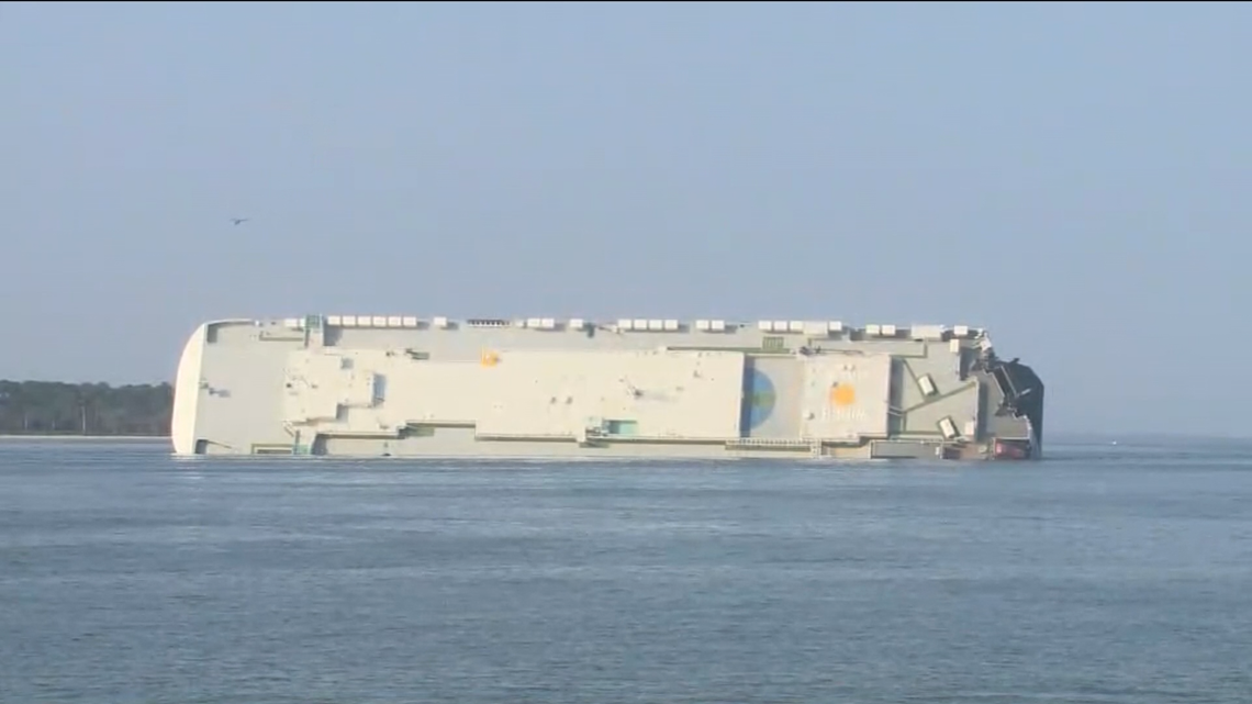 Brunswick capsized ship video shows Coast Guard rescue crew | 11alive.com