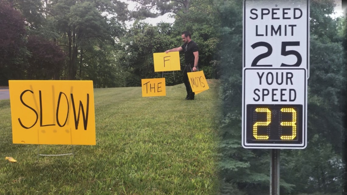 It worked! ‘Slow the F Down’ signs lead to speed radar installed in ...