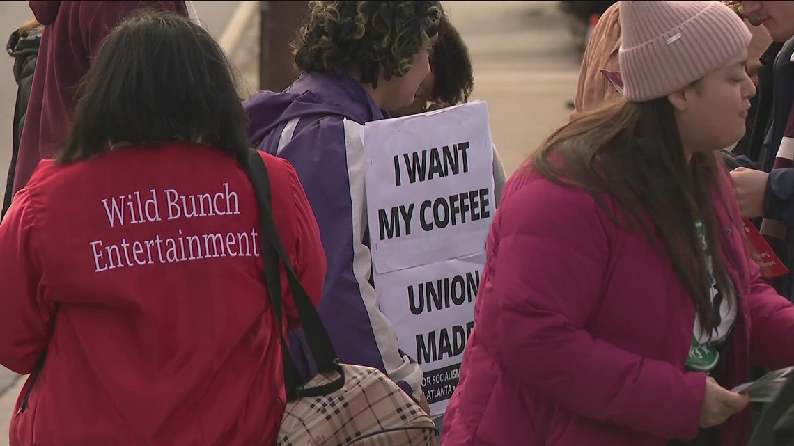 Local Starbucks employees protest labor conditions | 11alive.com