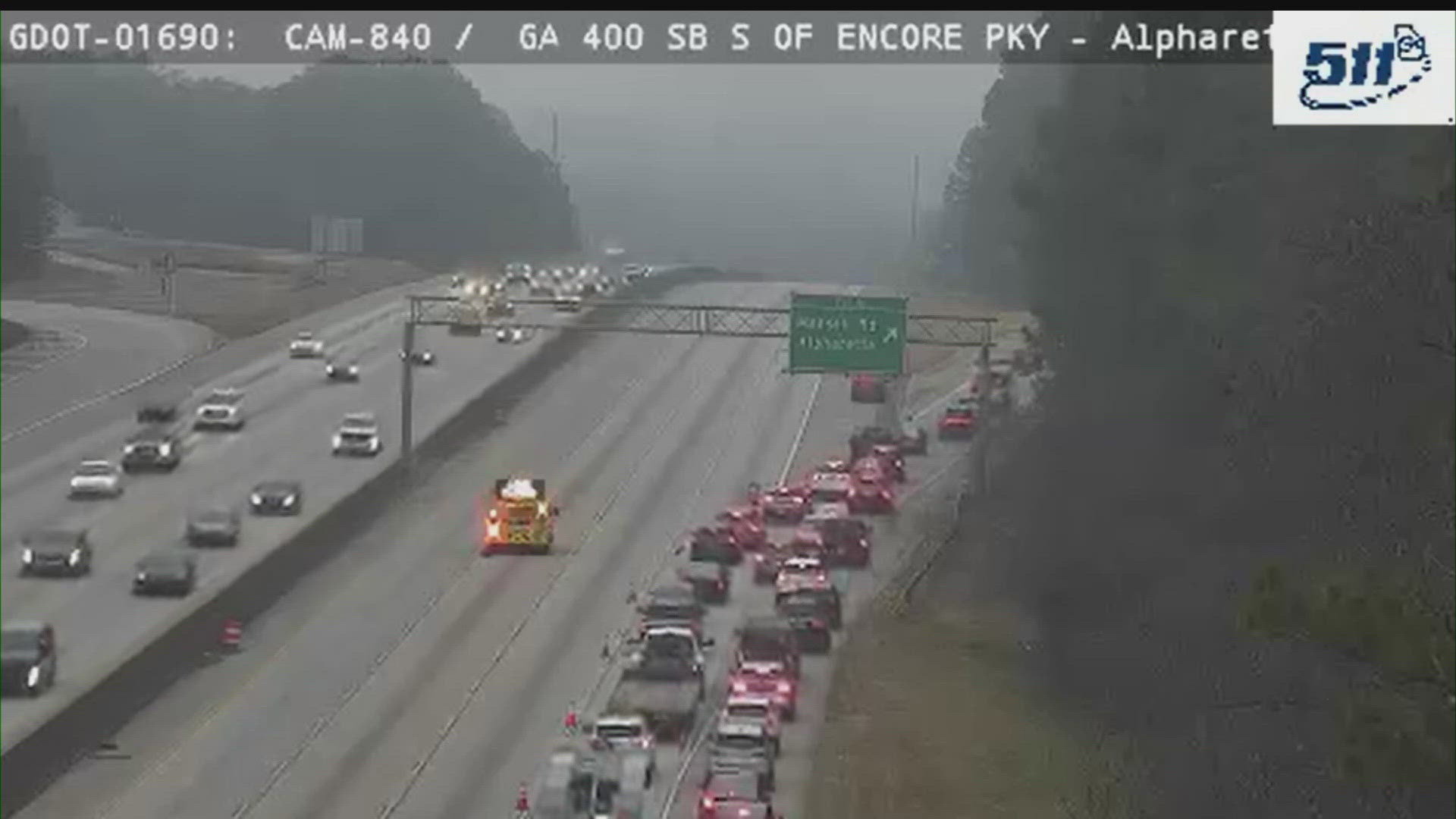 Serious injury crash closes all lanes on GA 400 in Alpharetta | 11alive.com