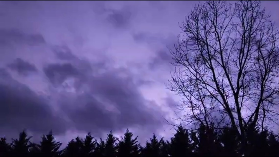 Lightning flashes in Villa Rica as a line of storms pass through metro ...