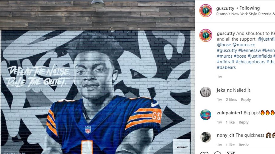 Rising NFL star Justin Fields honored with mural in Kennesaw | 11alive.com