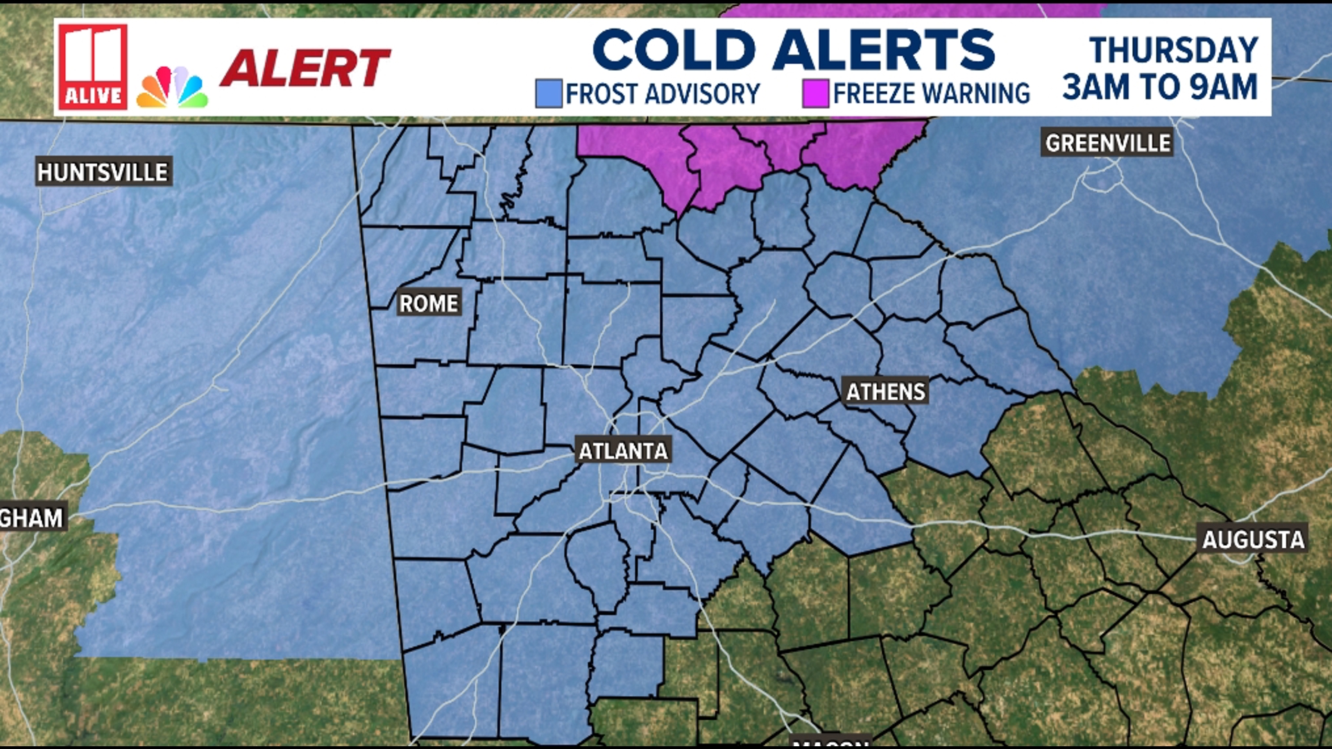 Atlanta weather | Frost advisory issued, freeze in mountains | 11alive.com