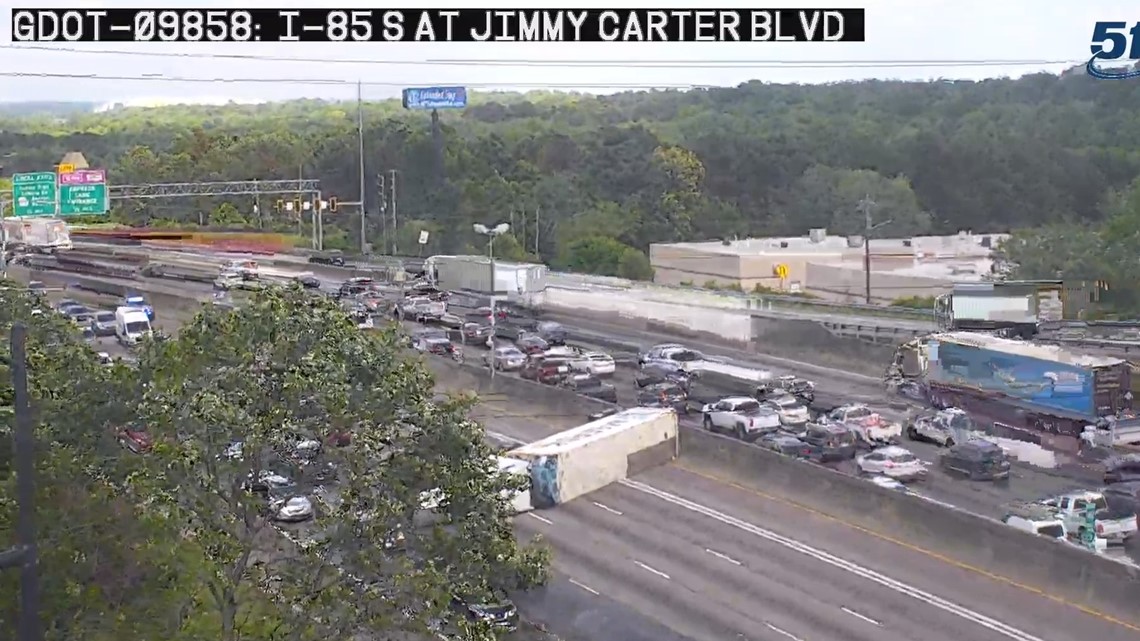 I85 SB crash, traffic by Jimmy Carter Blvd. exit | 11alive.com