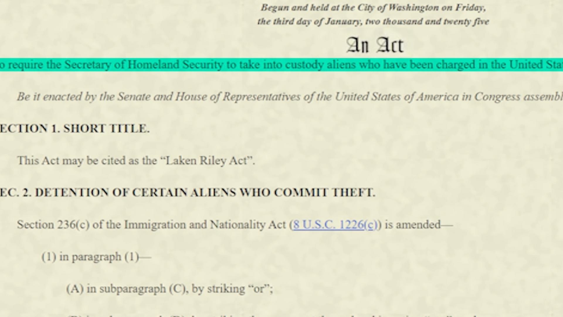 Trump to sign Laken Riley Act today | Latest Trump administration ...