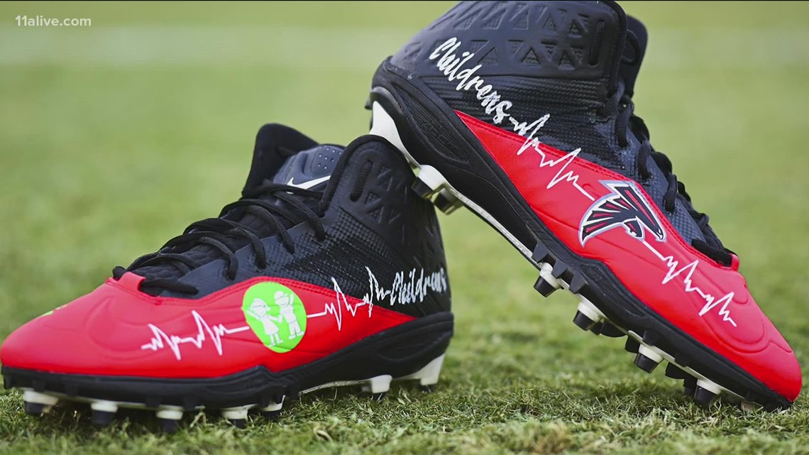 10-year-old designs Atlanta Falcons cleats following heart transplant ...