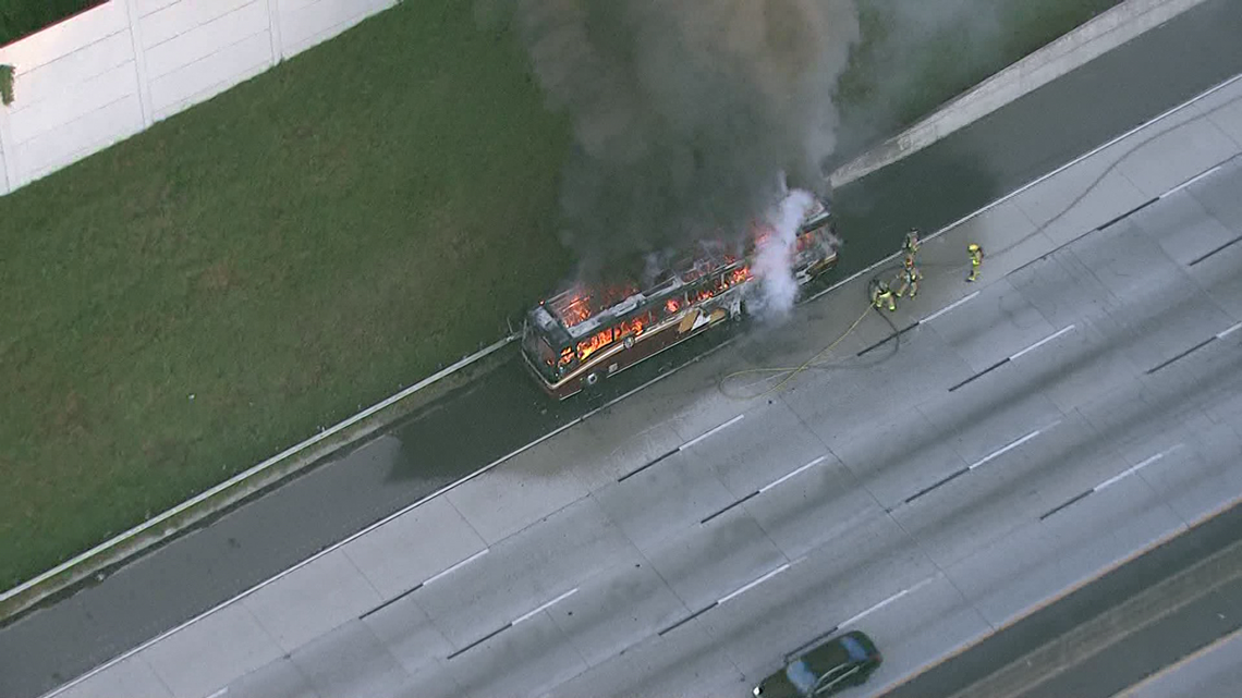 Bus fire on 285 near Paces Ferry Road | 11alive.com