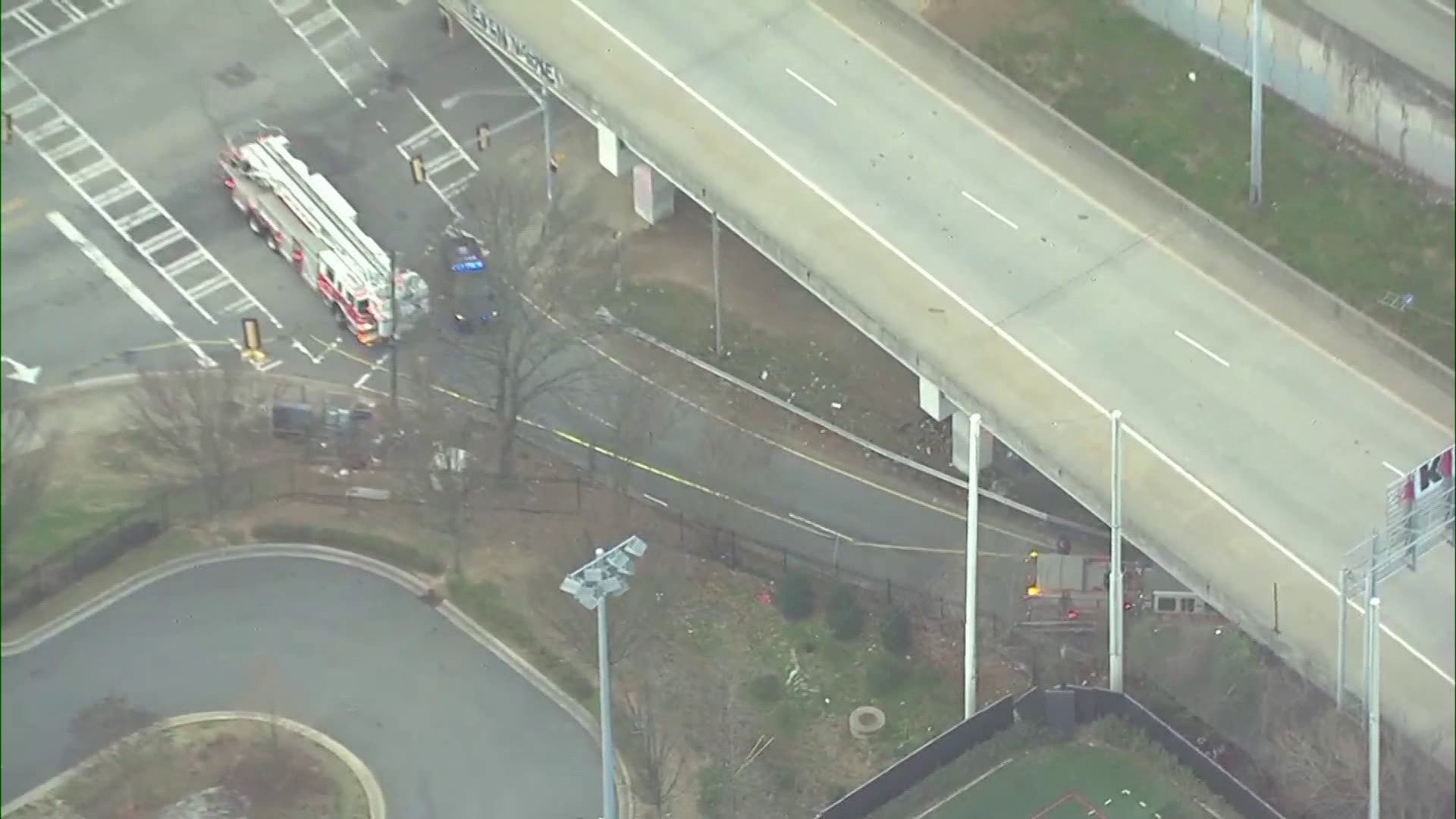 Encampment fire at John Wesley Dobb Ave at I-85/I-75 ramp | 11alive.com