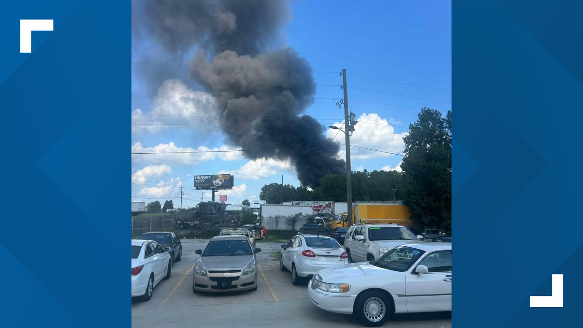 Fire erupts at Conyers mechanic shop near BioLab site | 11alive.com