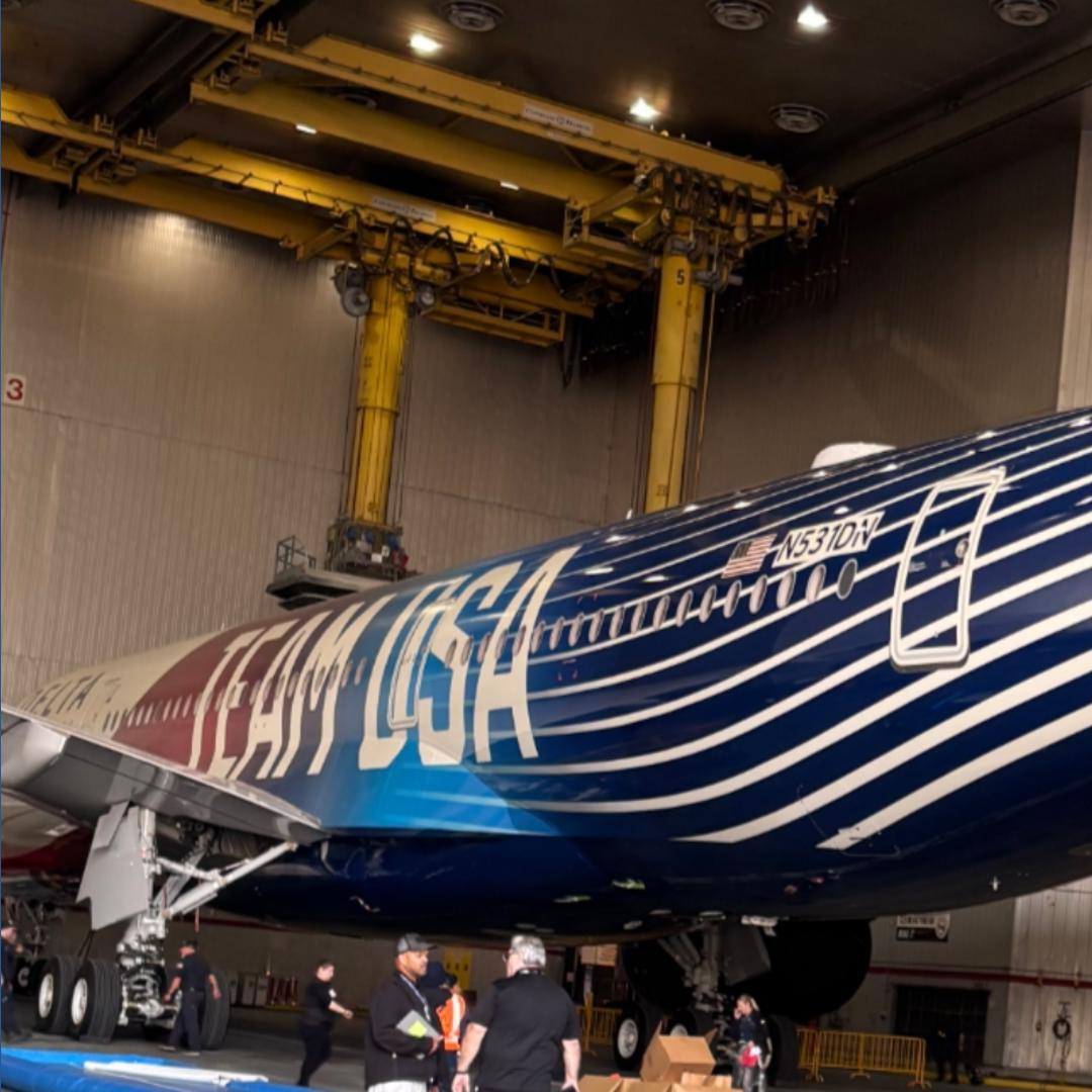 Delta shows off Team USA plane ahead of Winter Olympics | 11alive.com