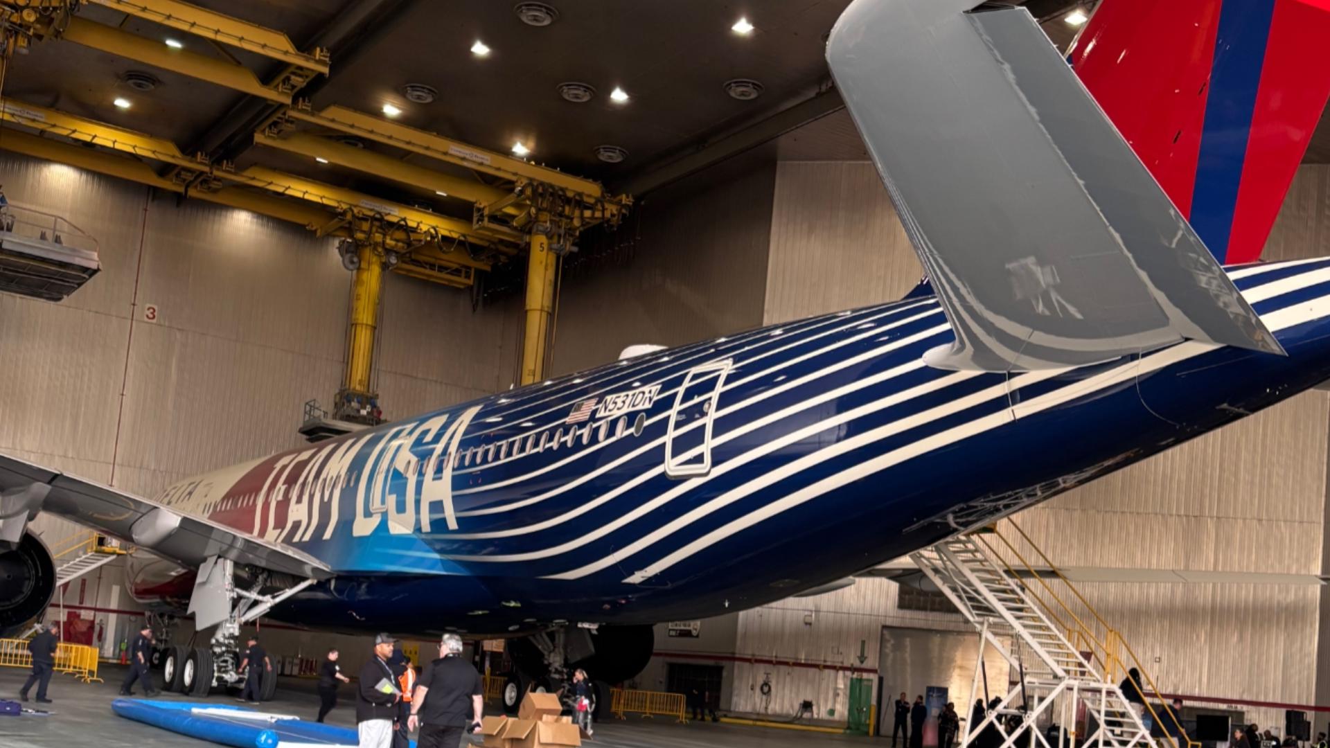 Delta shows off Team USA plane ahead of Winter Olympics | 11alive.com