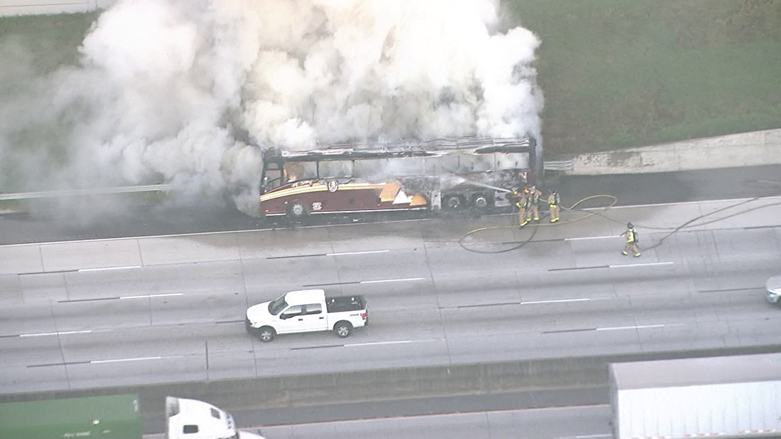Bus fire on 285 near Paces Ferry Road | 11alive.com